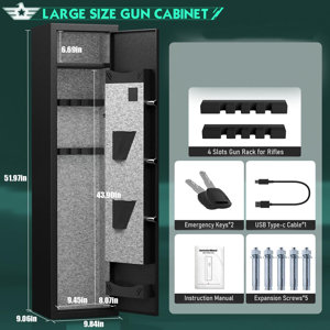 Re Labida Floor [2024 New] 2-3 Gun Safe, Digital Keypad Large Long Gun ...